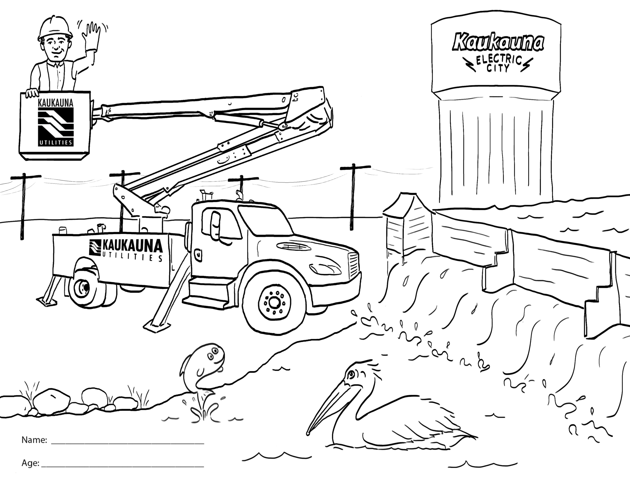 Thank a Line-worker coloring contest - Kaukauna Utilities